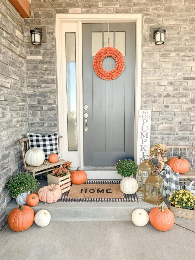 Small Front Porch Decorating Ideas for Fall - Living Letter Home