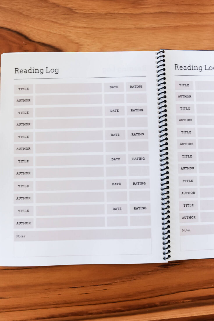 Book Log Tracker Free Printable - Living Letter Home